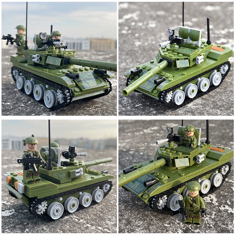 Military Panzer Tank Vehicle Model Building Blocks WW2 Army Weapon ...