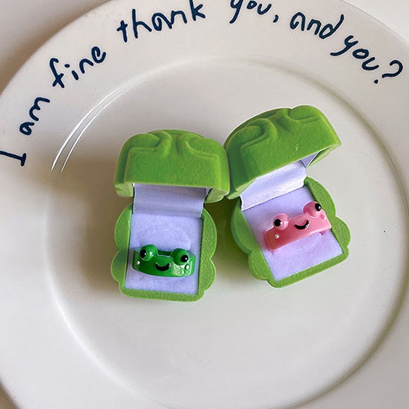 Hot Sale Frog Ring Cute Frog Ring Box Couple Ring Accessories Gift ...