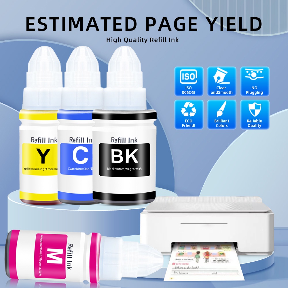 L&C 790 Refill Ink Dye Ink for Canon Printer G2010 G3010 Mg2570s G1010 ...