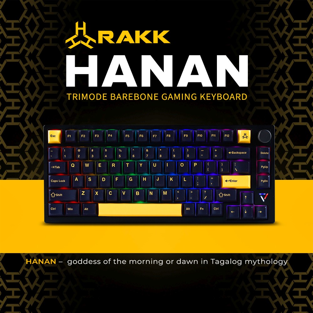 RAKK HANAN 75% Mechanical Keyboard | 81 Keys | Gasket Mount | Tri-mode ...