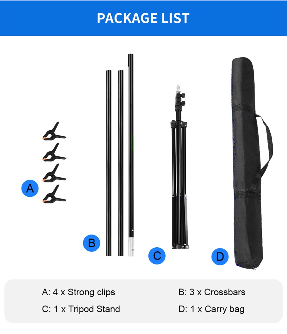 200 X 200cm Backdrop Stand Metal T Type Photography PVC Backdrop ...