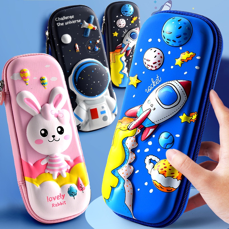 3D Kids Pencil Case Pencil Box with Cute Cartoon Design School Box ...