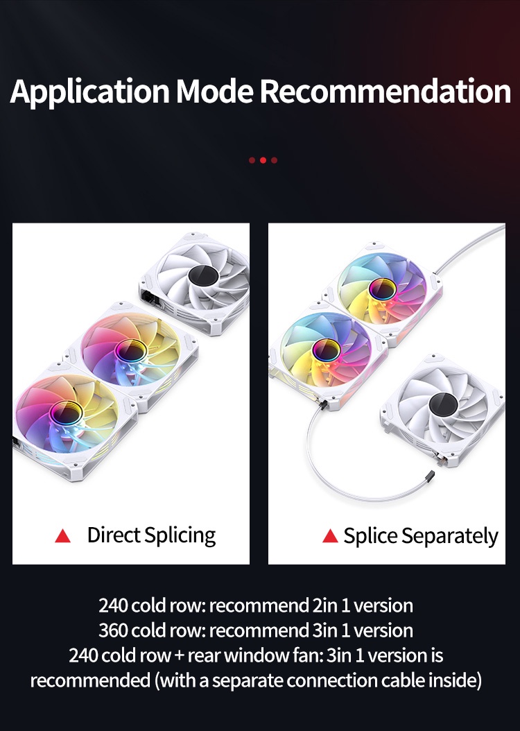 Jonsbo ZG-120 ARGB Building Block Fan Black White Splicable Tandem ...