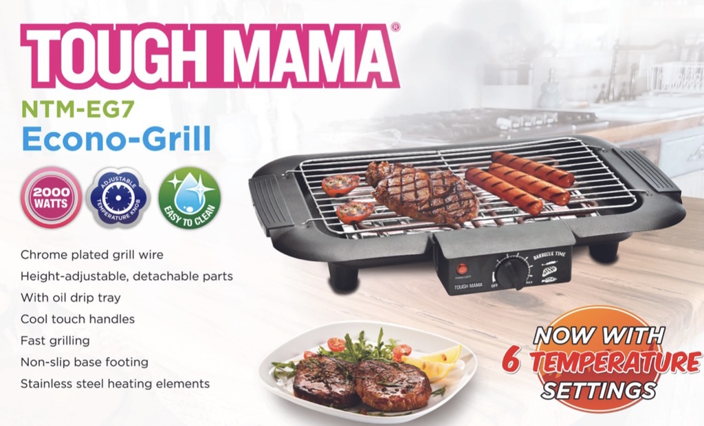 Tough Mama NTM-EG7 Econo-Grill Electric Griller Cool Touch Handles ...
