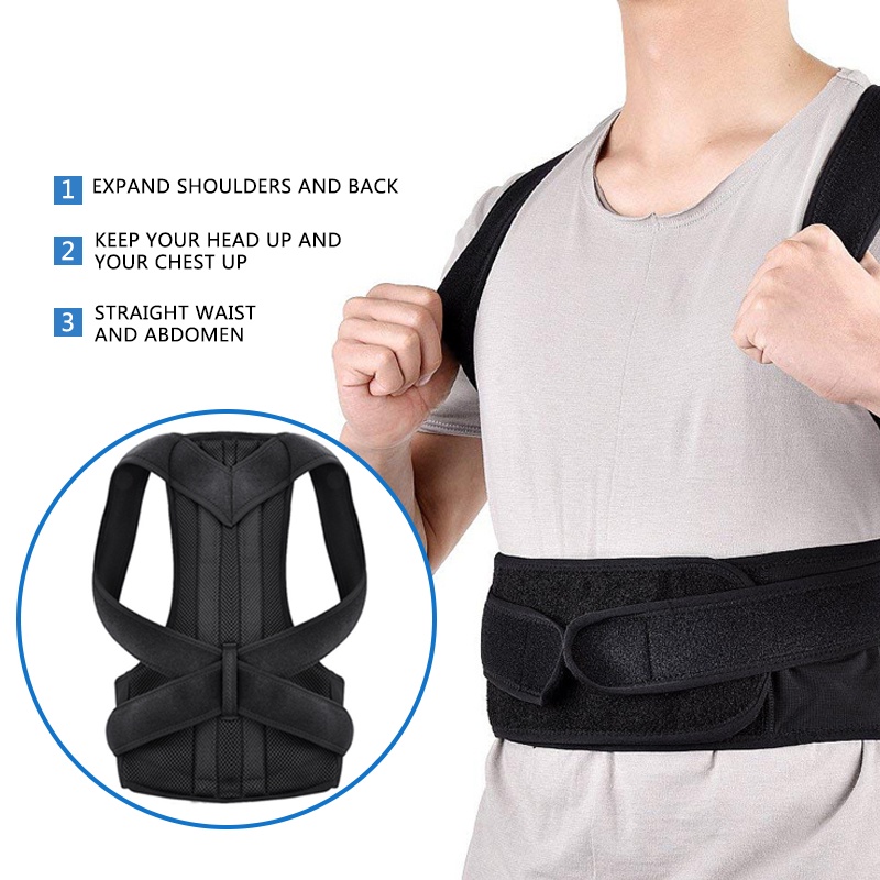 Straight Back Supporter Posture Adjustable Back Posture Corrector for ...