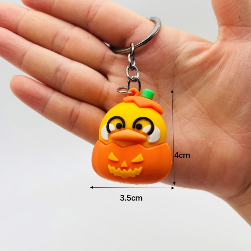 Cartoon Duck Keychain Motorcycle Keyring Cute Couple Little Yellow Duck ...
