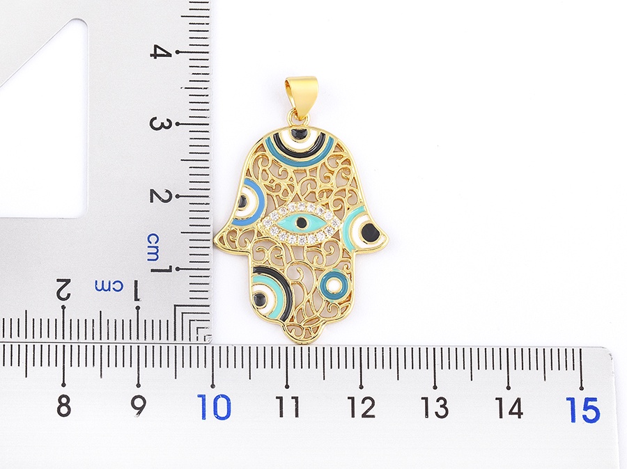 Unisex Luxury Jewelry Hand Hamsa Palm Evil Eye Shape Heart Pendant ...