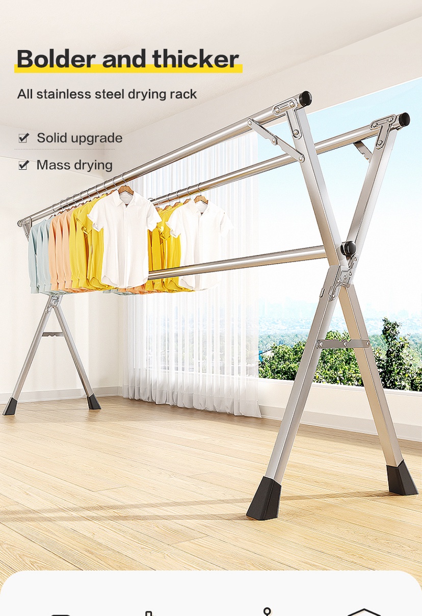 Foldable Sampayan Stainless Steel Clothes Rack Laundry Drying Rack ...
