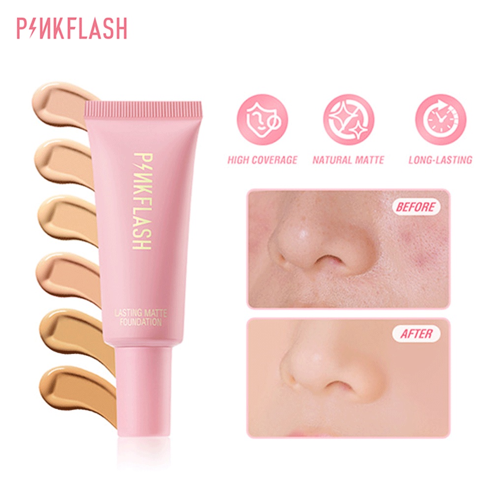 PINKFLASH Foundation Long Lasting All-day Matte Waterproof Oil Control ...