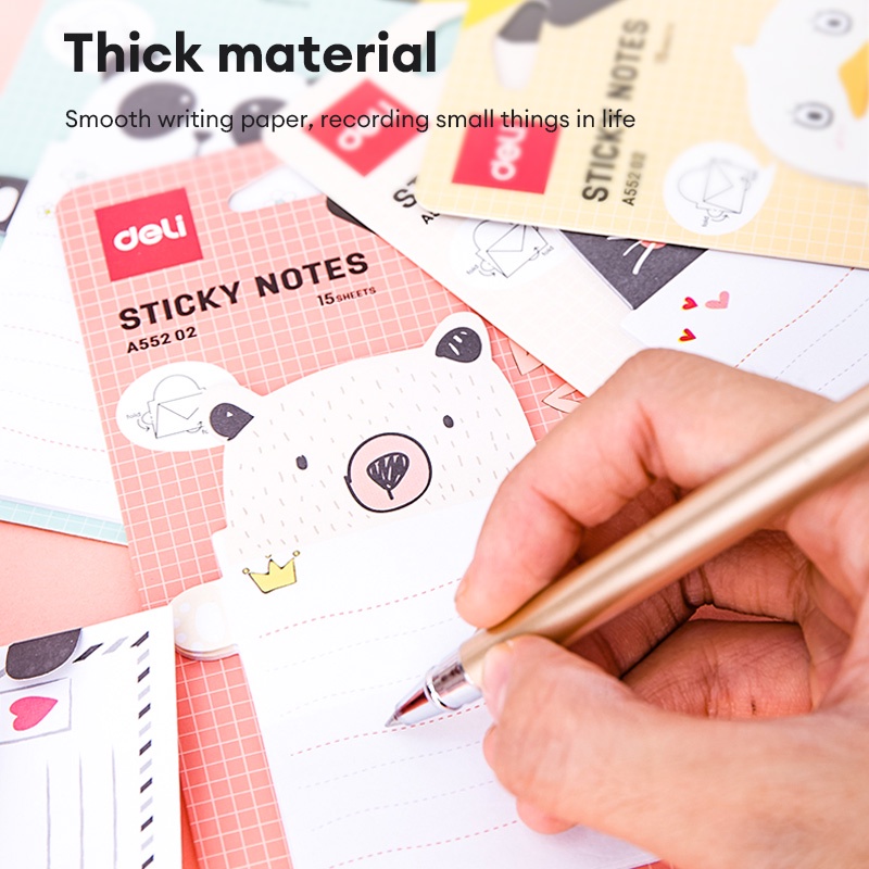 Deli Sticky Notes Cute Mini Memo Pad Student Stationary School Supplies ...