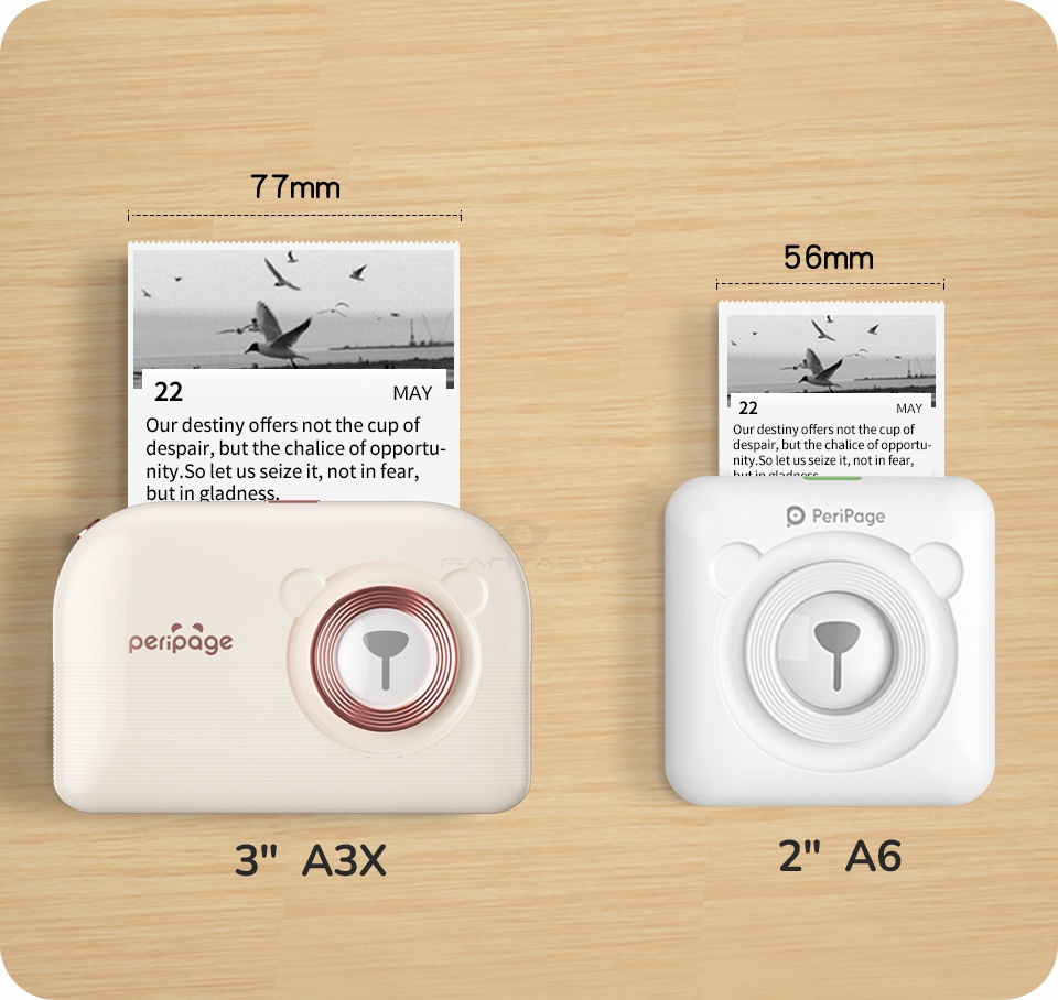 PeriPage A3X Portable Thermal Printer Bluetooth 203dpi Pocket Photo Wireless Barcode Maker ...
