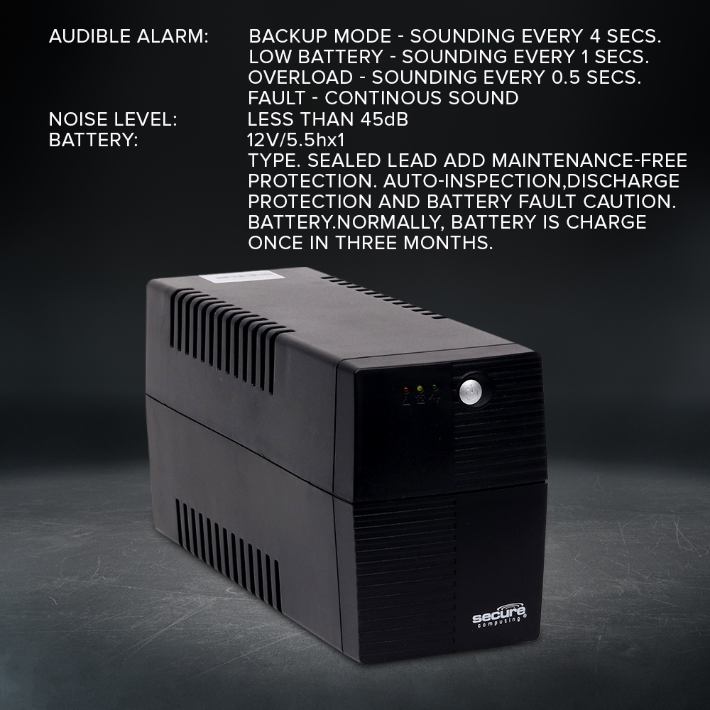 Secure 650va UPS Desktop power surge protection, overload protection ...