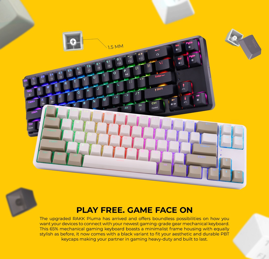 EasyPC | RAKK Pluma 68 and Pluma V2 57 keys Wireless Mechanical ...
