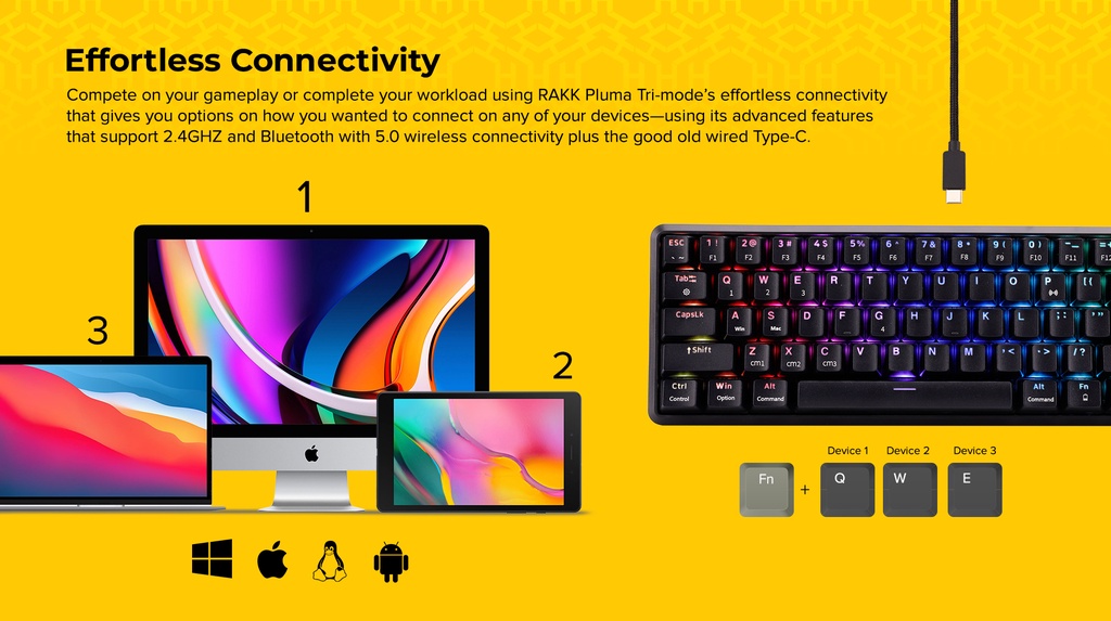 EasyPC | RAKK Pluma 68 and Pluma V2 57 keys Wireless Mechanical ...