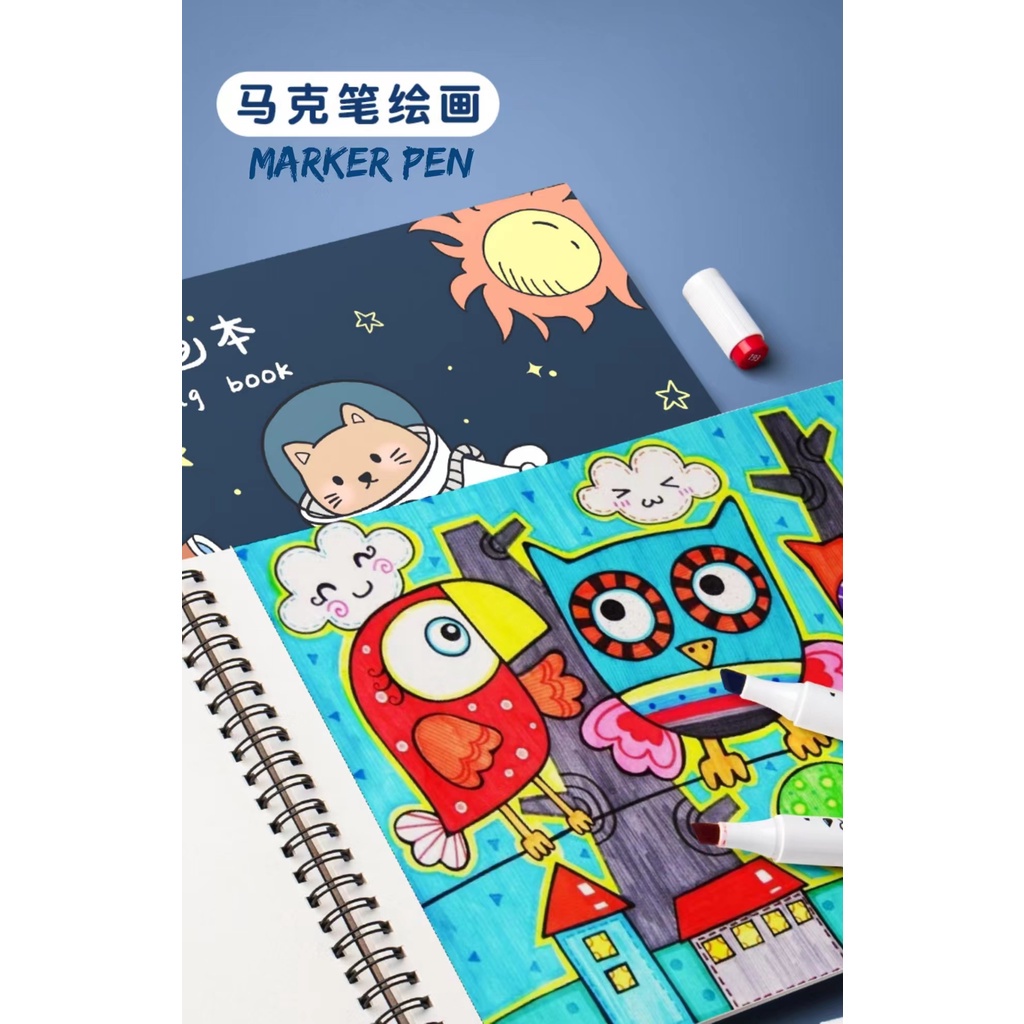 (4 Books) A4 Large Drawing Book for Kids/Sketch Book/Perforated Book ...