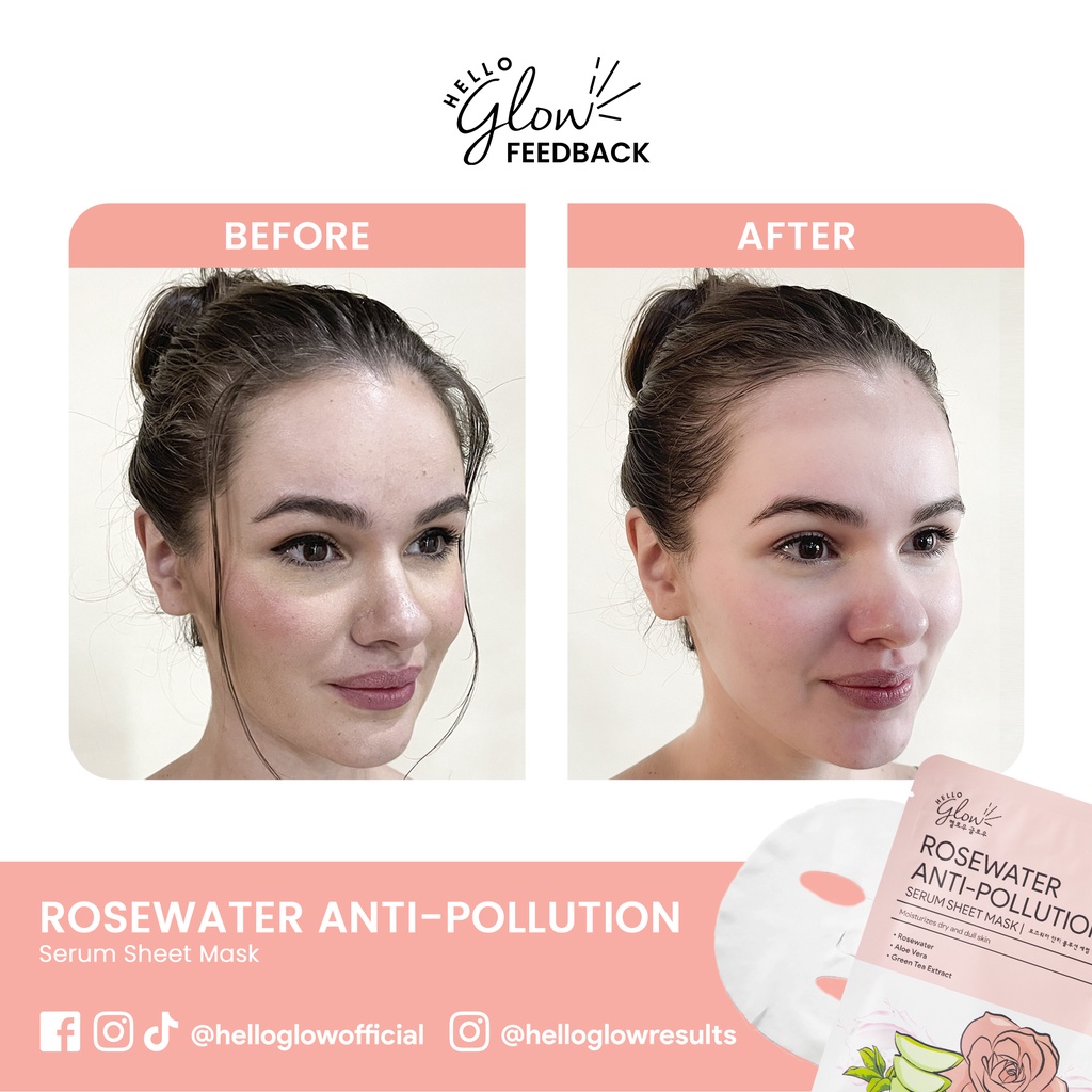 Hello Glow Serum Sheet Mask - Rosewater Anti-Pollution | Shopee Philippines