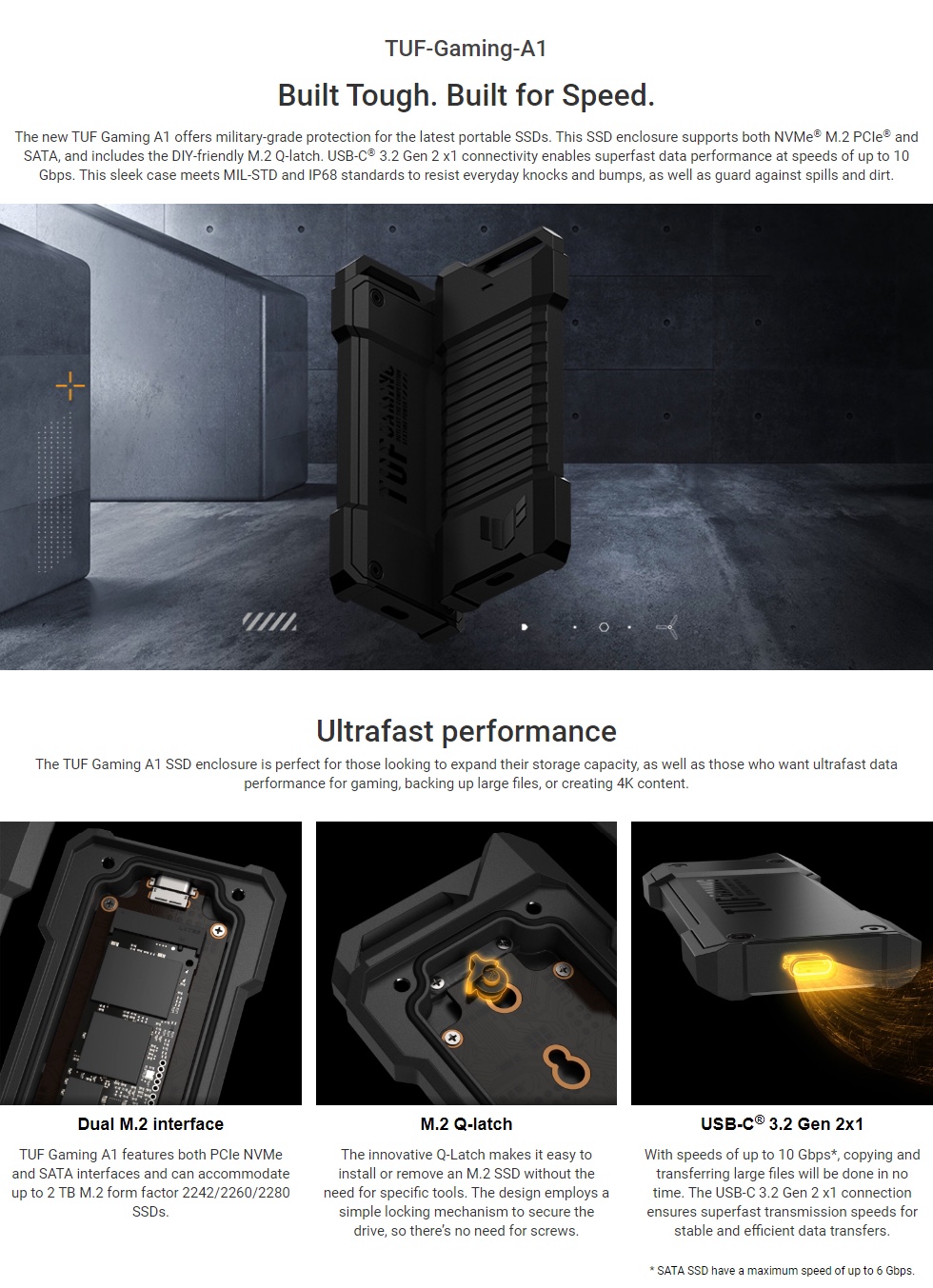 Asus TUF Gaming A1 USB 3.2 Gen 2x1 M.2 NVMe PCIe SSD Enclosure | Shopee ...