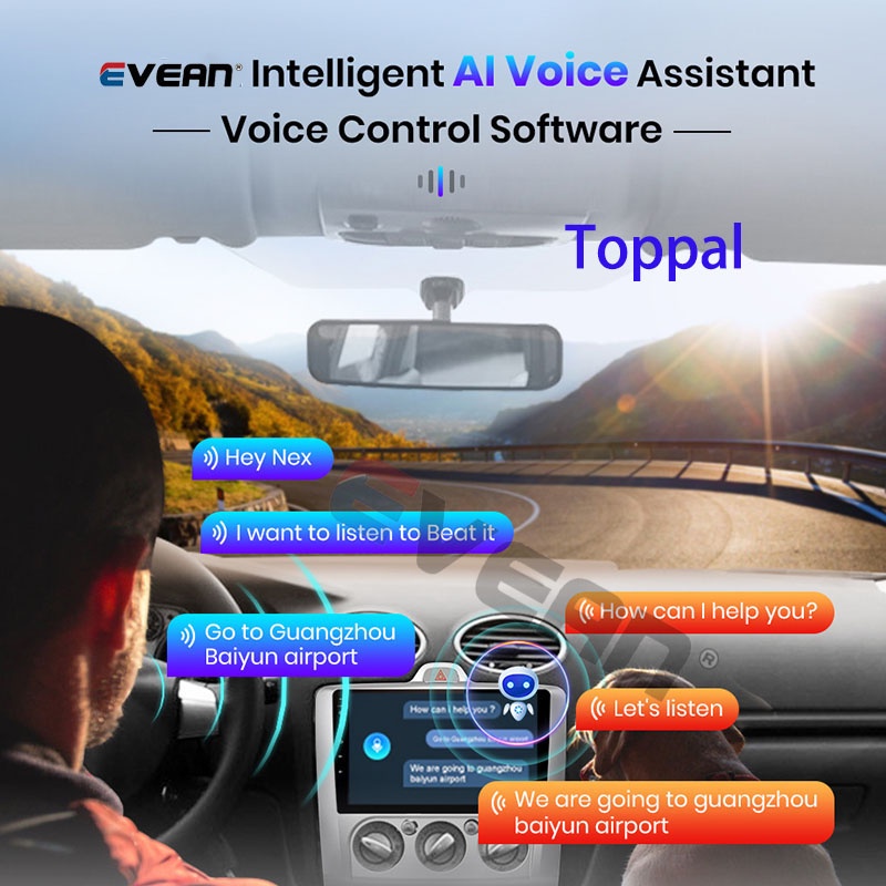 [4G+64G 8 Core AI Voice Command] Evean 7"/9''/10''inch Car Android Player Carplay Auto Bluetooth ...
