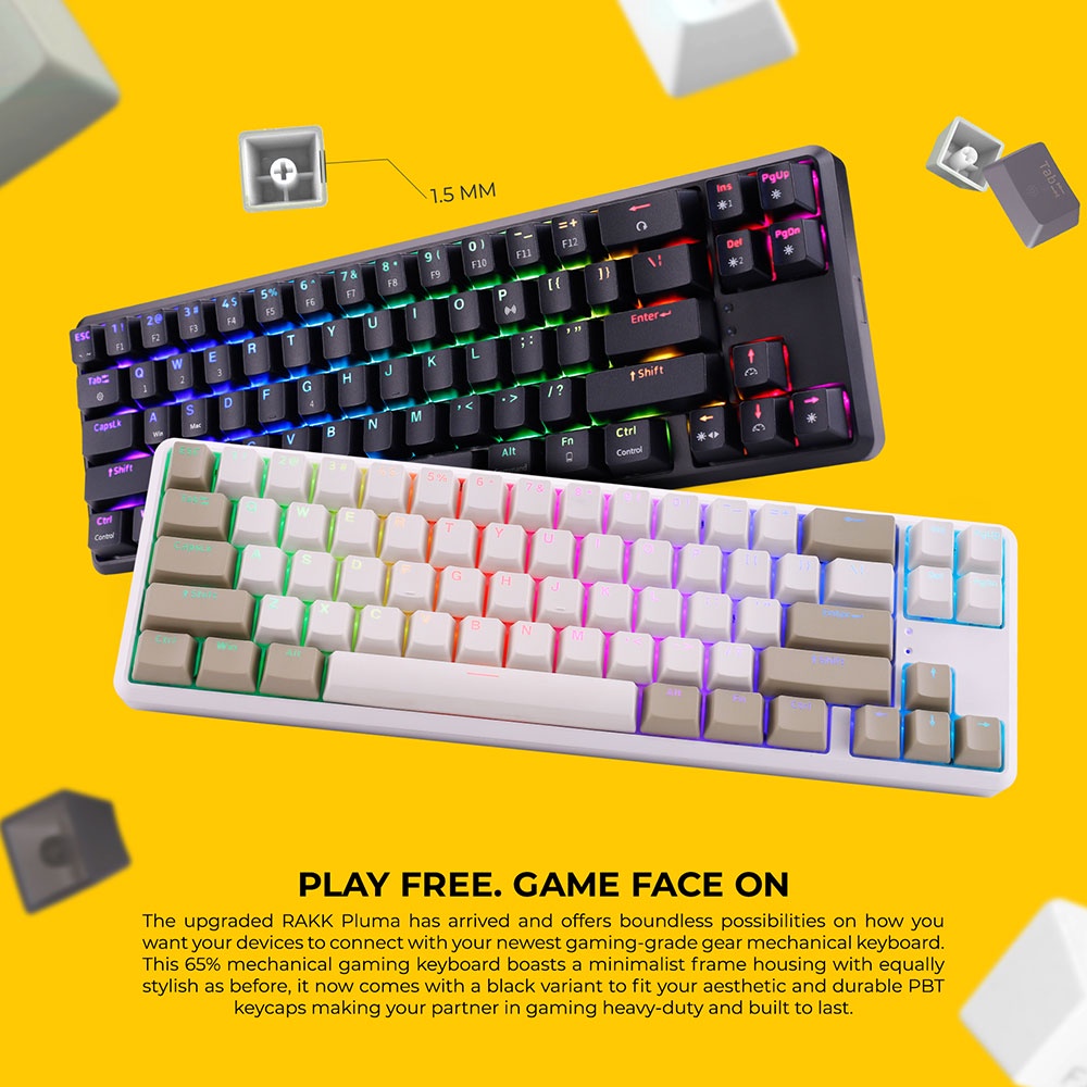 RAKK Pluma 68 and Pluma V2 57 keys Wireless Mechanical Keyboard | Tri ...