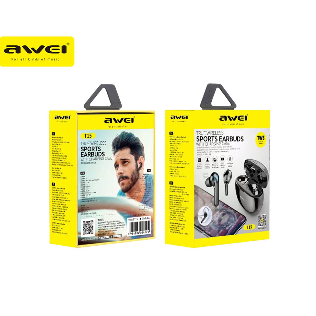 Awei T15 Smart Touch True Wireless Sports Earbuds Bluetooth Earphone ...