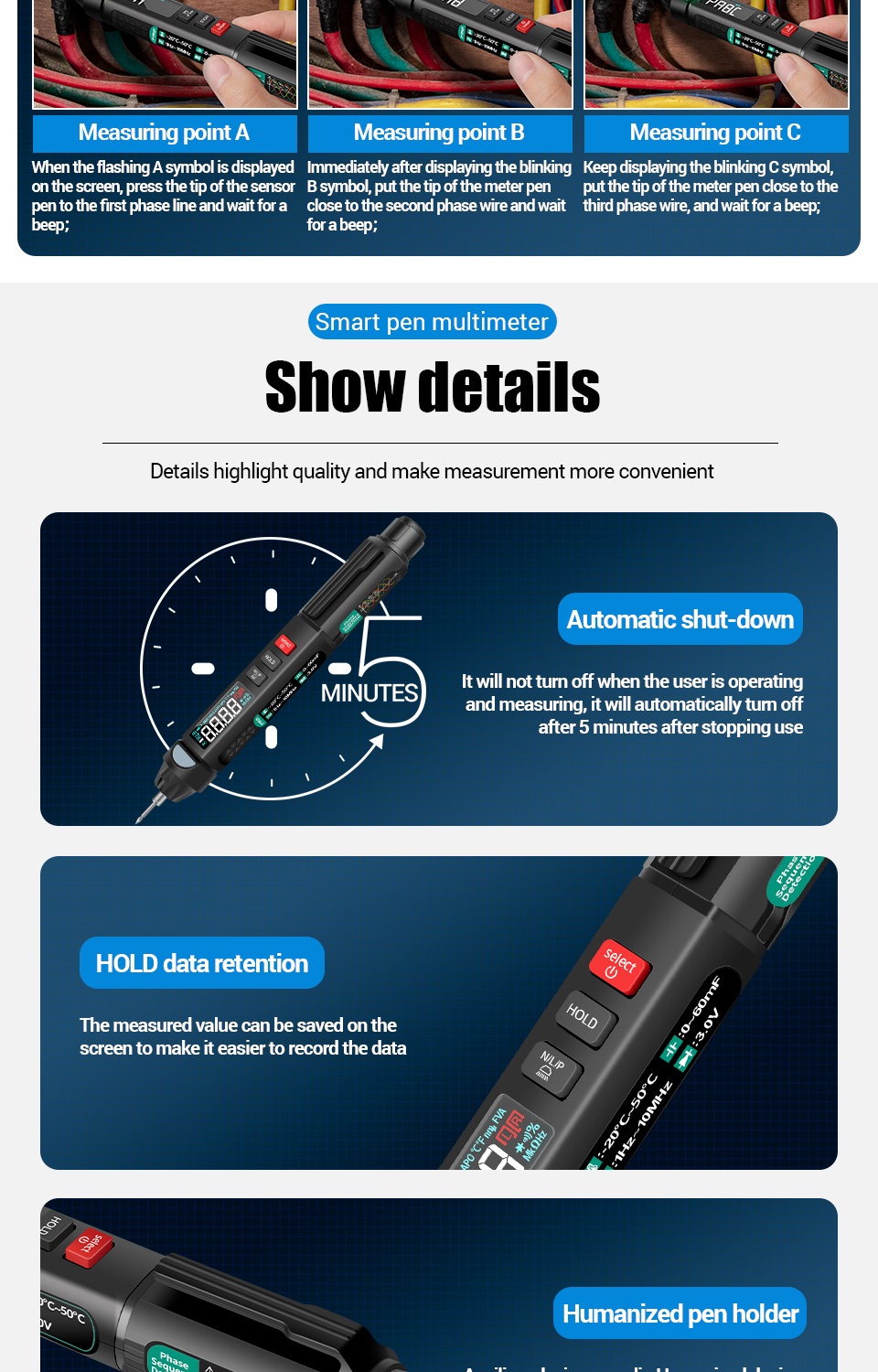 Aneng A3008 Digital 6000 Counts Intelligent Profesional Multimeter ...