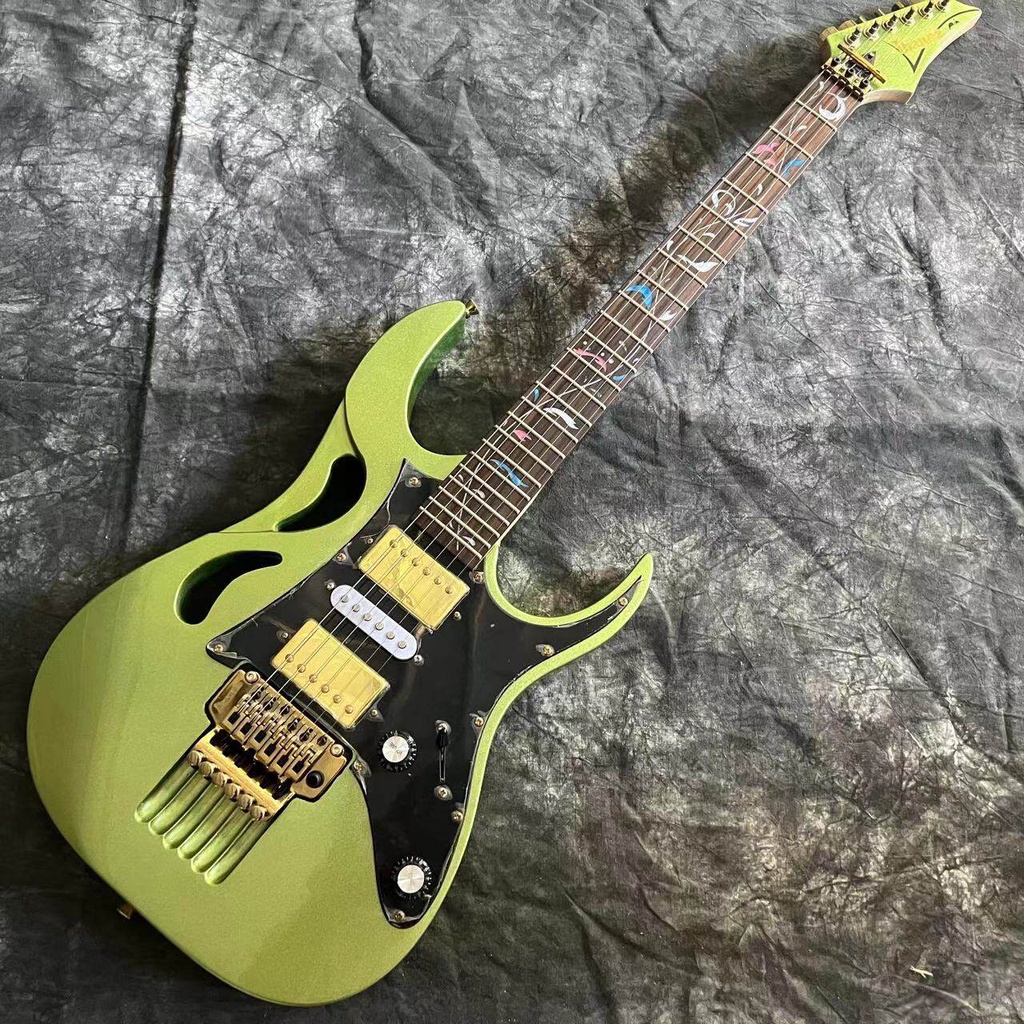 New Ibanez Metallic Green Steve Vai Electric Guitar 5-PC Neck Tree of ...