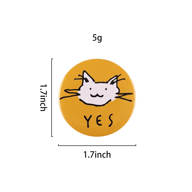 44mm Tinplate Button Pin Funny Animal Goose Frog Cat Alien Brooch ...