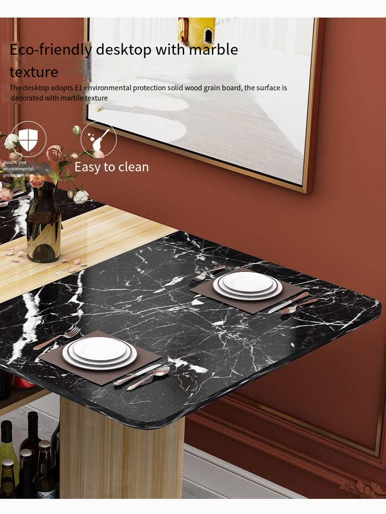 Foldable Dining Table Rectangular Wood Table Modern Minimalist Style ...