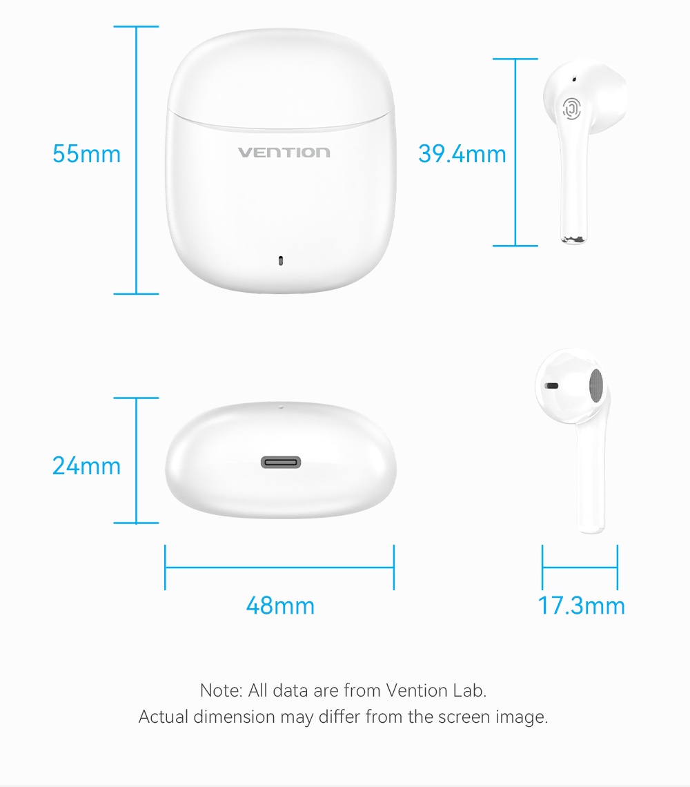 Vention TWS Wireless Earbuds Bluetooth Earphone 5.3 Stable Transmission ...