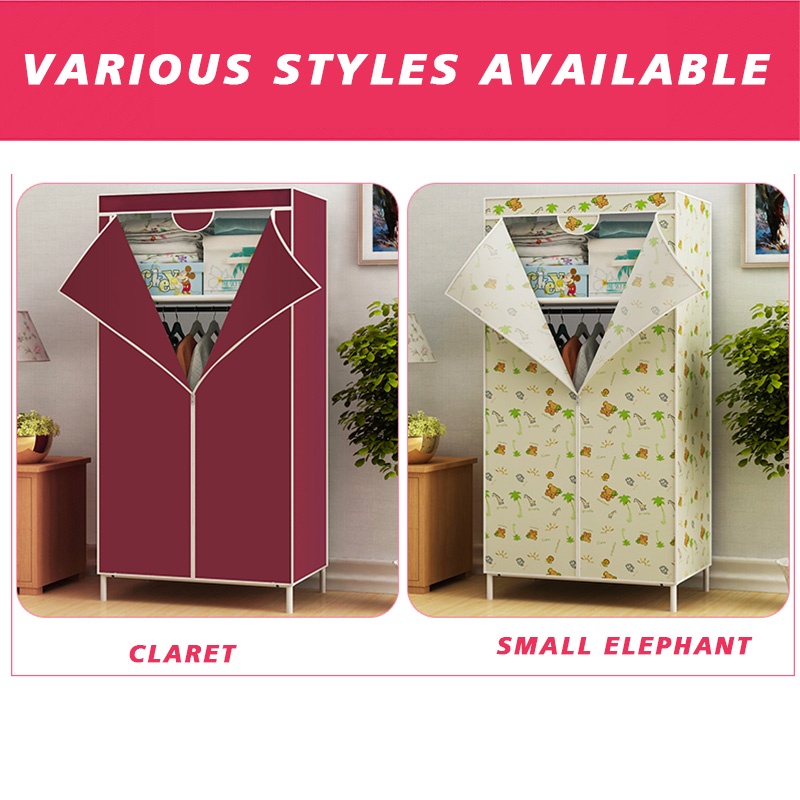 Local Delivery Big Size Fashion Zipper Wardrobe Clothes Storage Cabinet ...