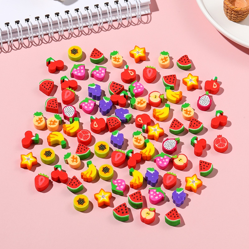 20PCS Cartoon Eraser Space Fruit Number Primary School Student Prize ...