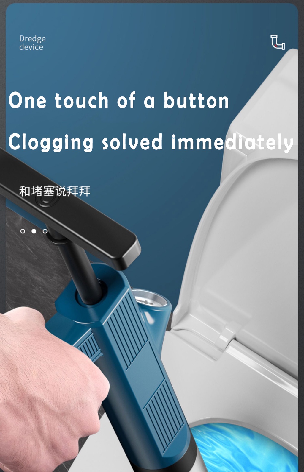 Toilet dredging artifact Drain Declogger Air Plunger Upgraded High ...