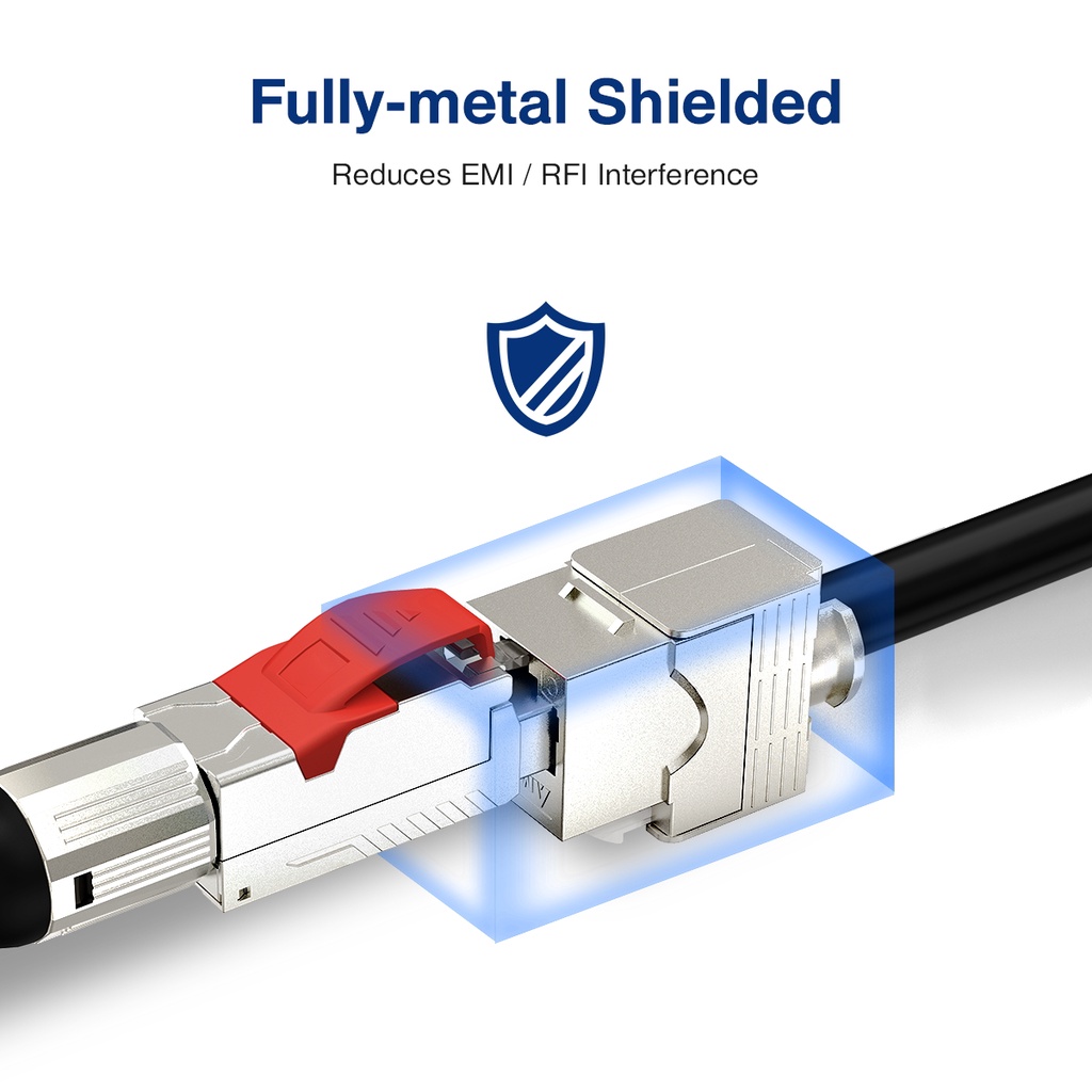 AMPCOM CAT7 Keystone Jack, Fluke DSX 8000 Passed AMPCOM Shielded Zinc ...