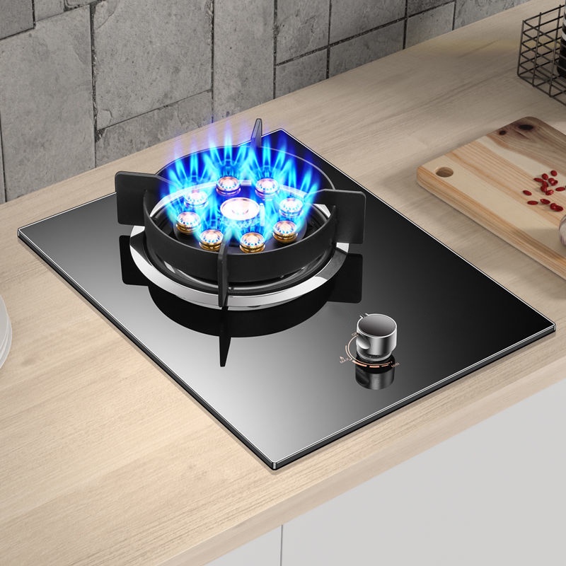Household desktop built-in dual-purpose tempered glass gas stove with ...