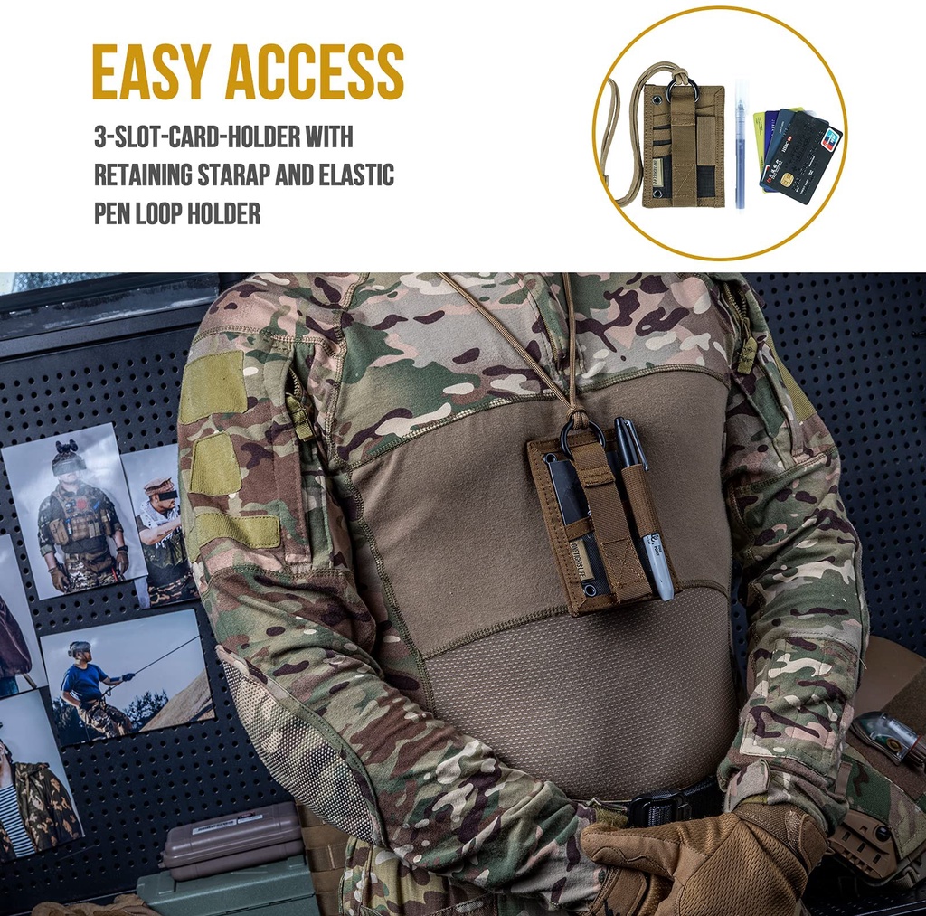 Army Fan Molle Tactical ID Card Case Patch Neck Lanyard and Credit Card ...