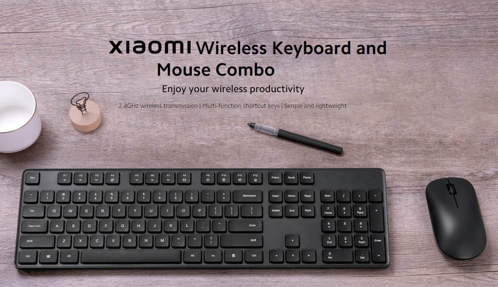 Xiaomi Wireless Keyboard and Mouse Combo Set 2.4GHz 104-key Portable ...