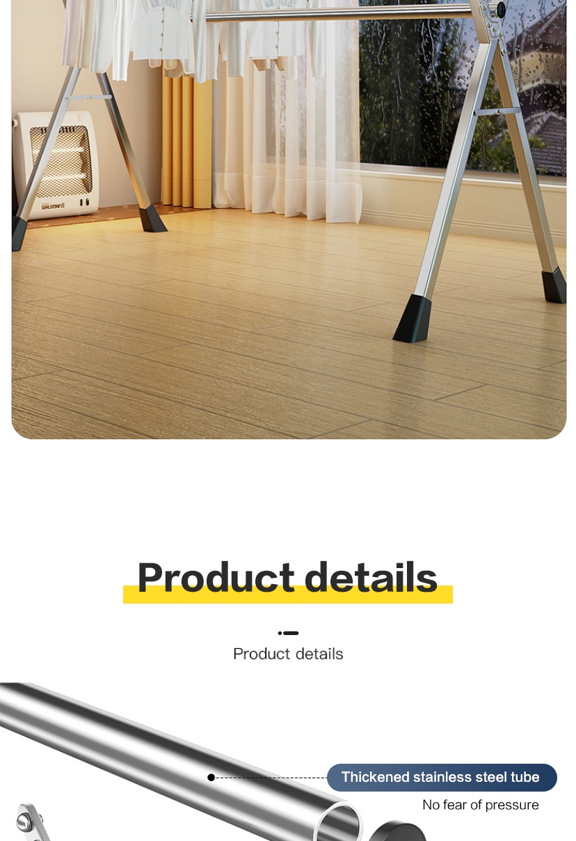 Foldable Sampayan Stainless Steel Clothes Hanger Drying Rack Indoor ...