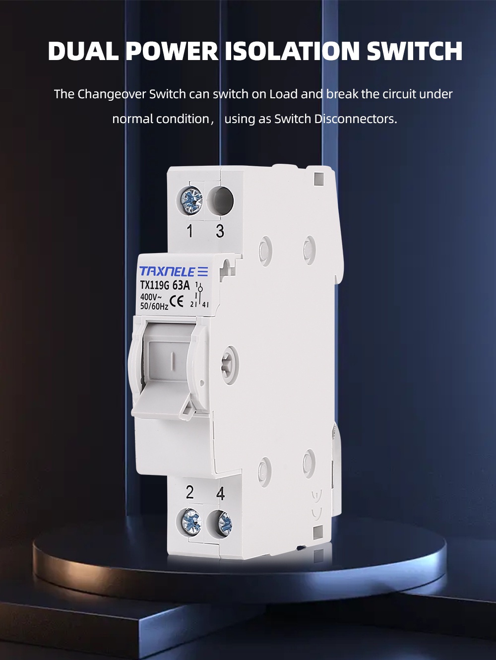 1P 40A 63A MTS Dual Power Manual Transfer Isolating Switch Interlock ...