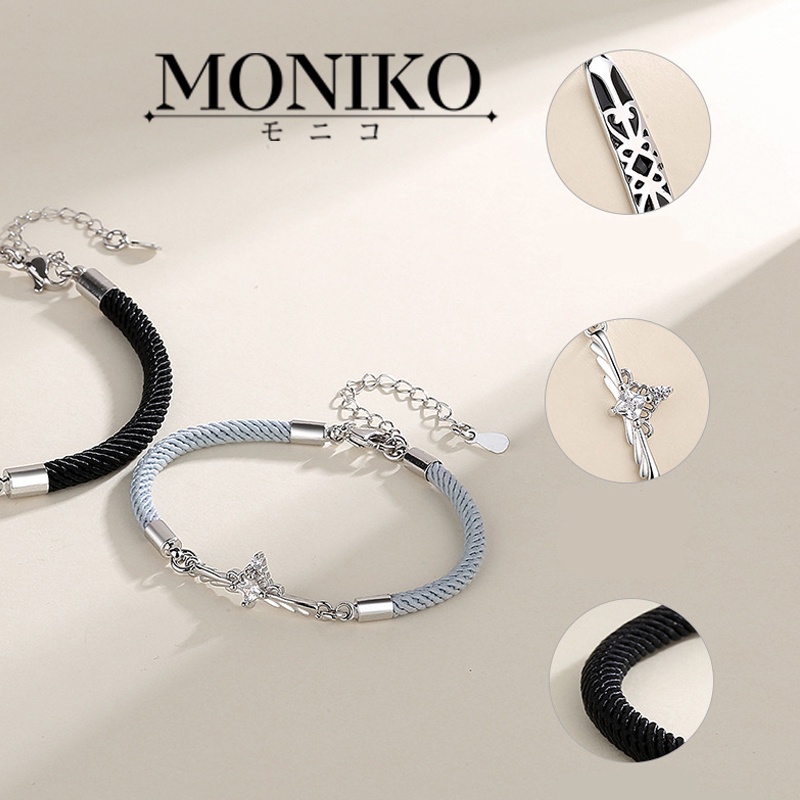 MONIKO Original Design Black and White Couple Bracelet Moonstone Impact ...