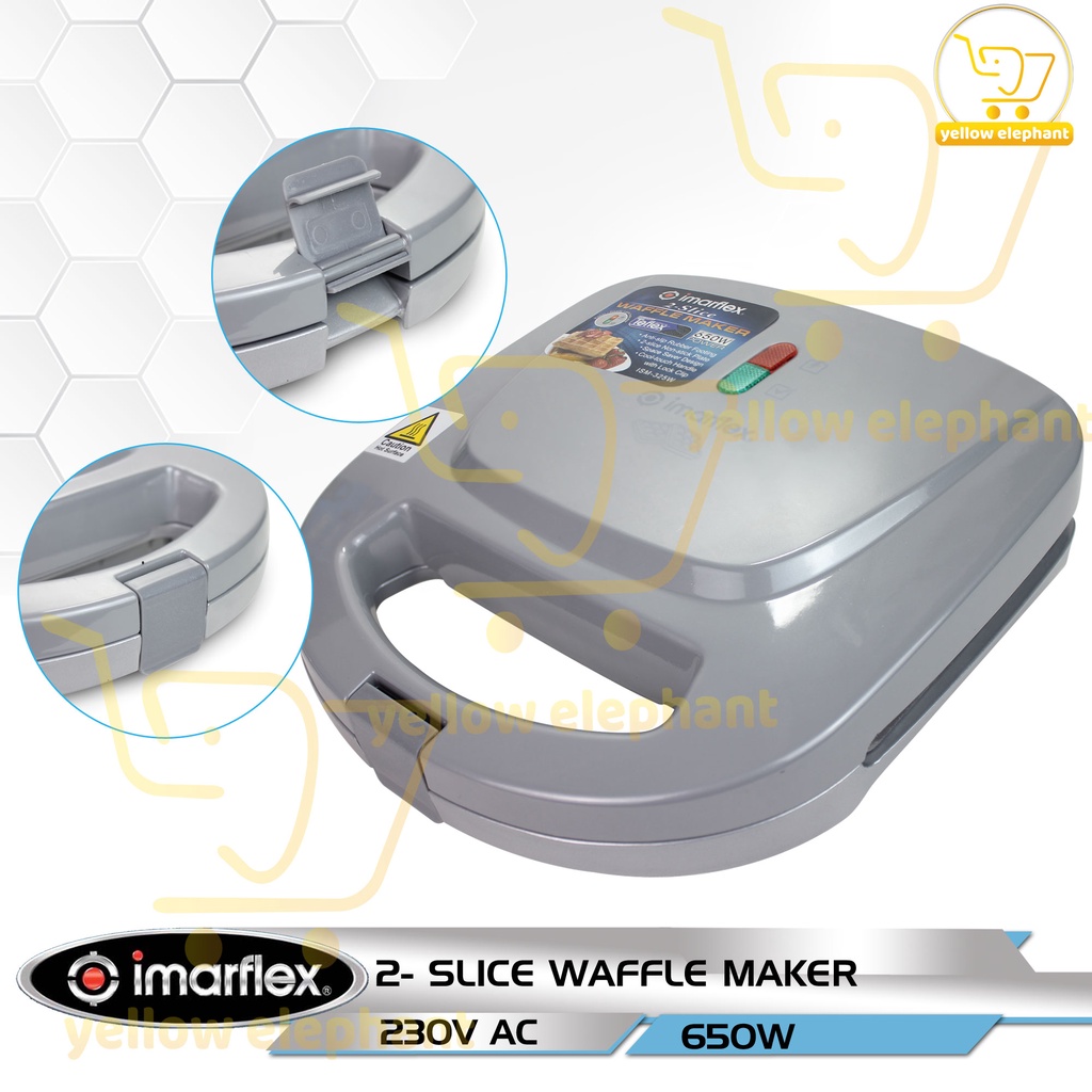 Imarflex ISM-325W Waffle Maker 2 Slice / Non Stick Plate / 650 watts ...