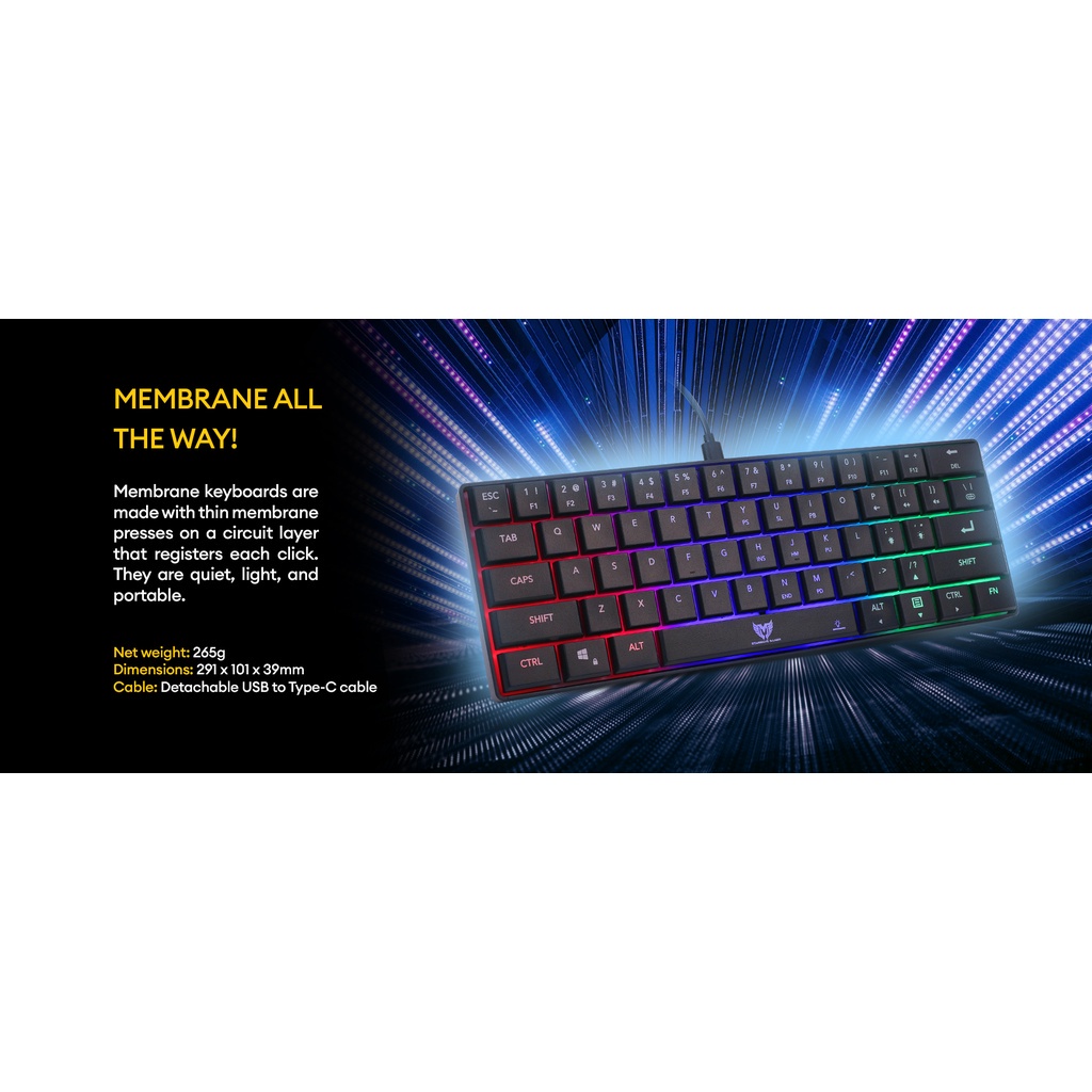 EasyPC | STARWAVE SW-MK06 Gaming Keyboard | Rainbow Backlit | 61 Keys ...