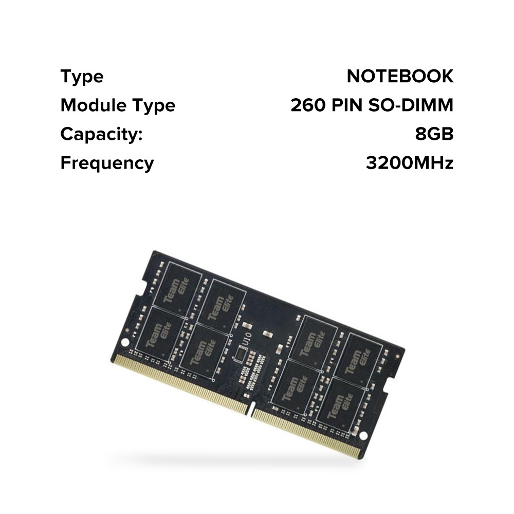 Easy PC | Team Elite TED48G3200C22-S01 8GB 3200Mhz Ddr4 Sodimm Memory ...