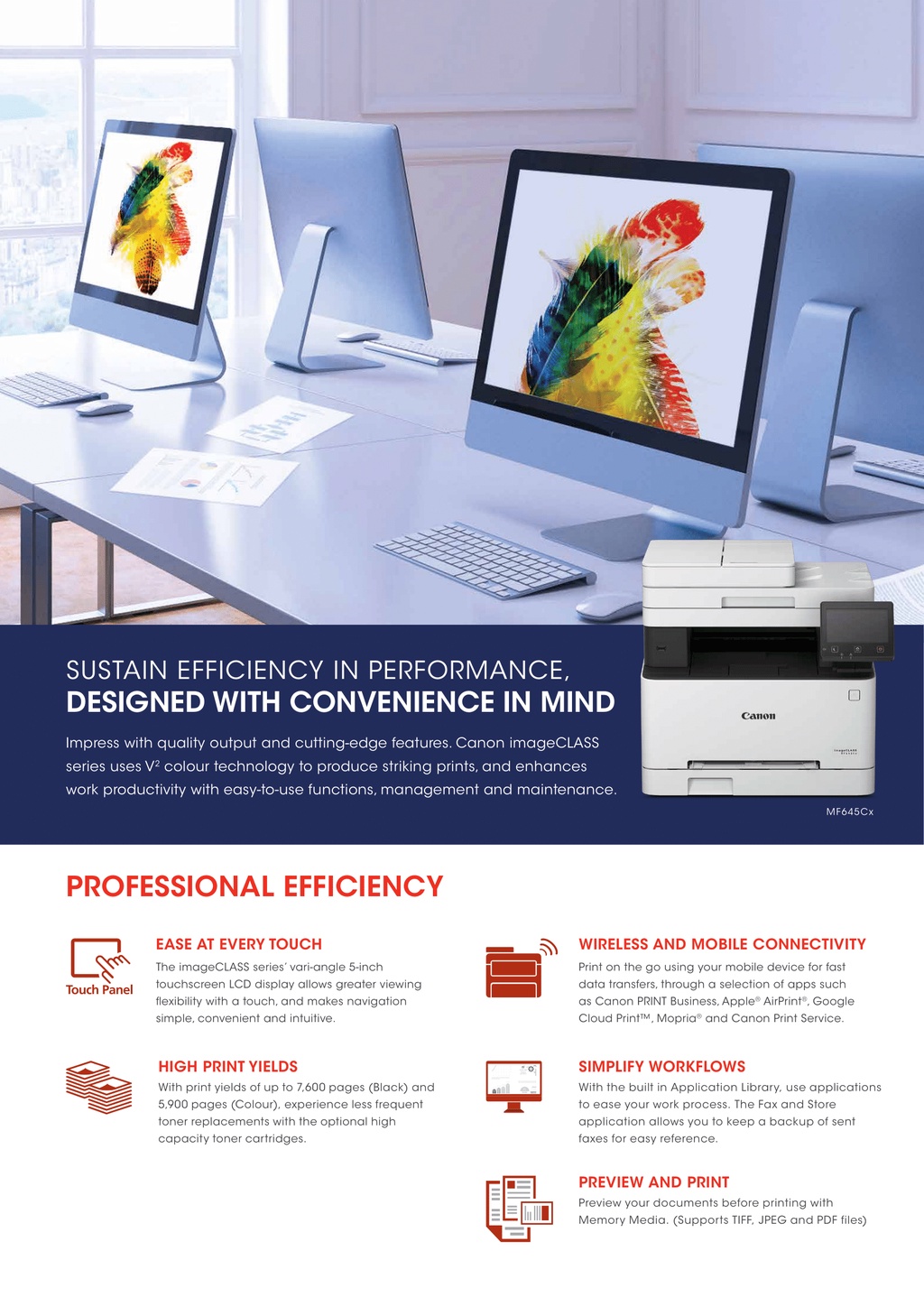 Canon imageCLASS MF645CX Color Laser Printer w/600DPI Print, Scan, Send ...