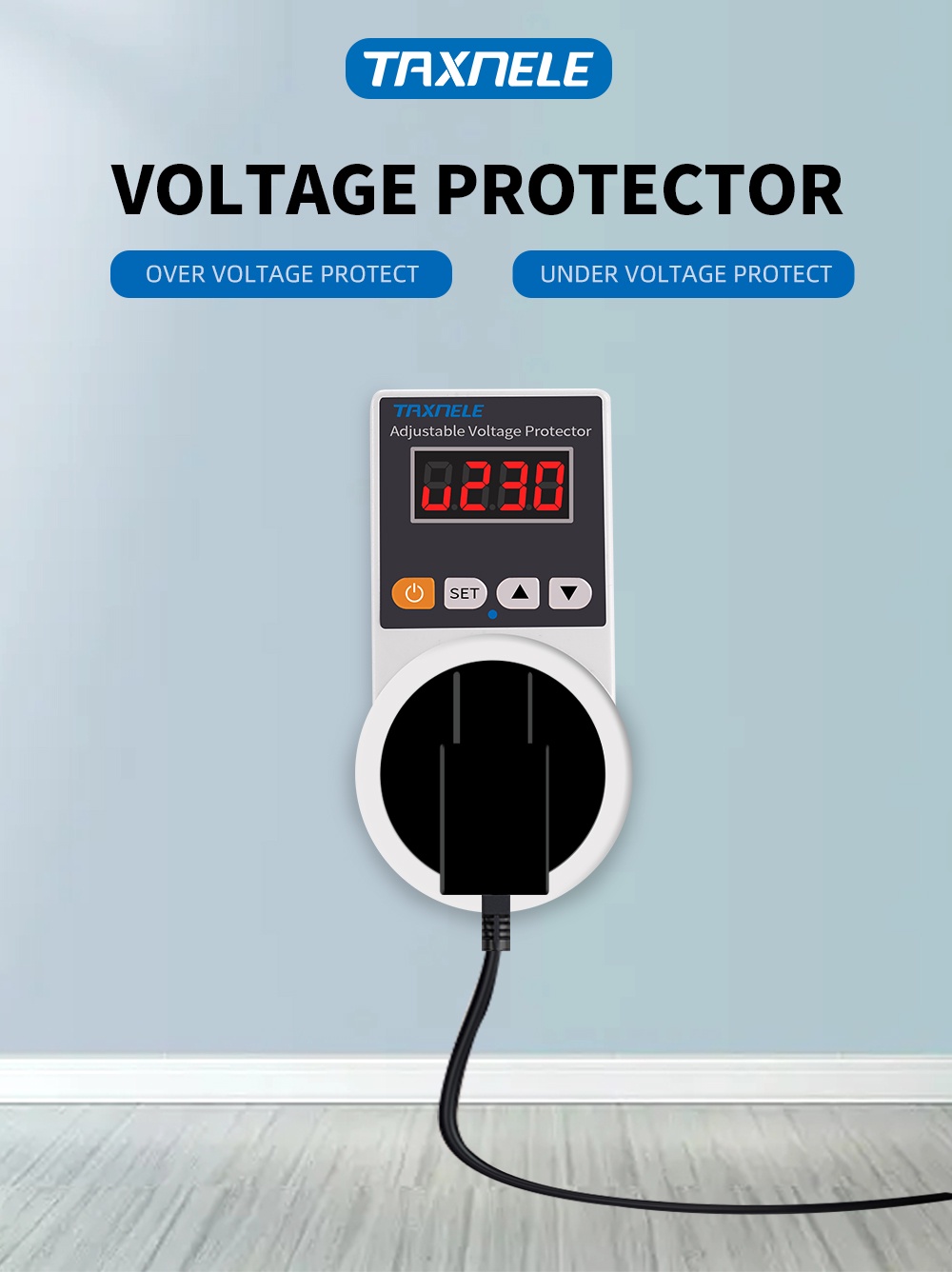 Automatic Voltage Protector Socket AC 220V Adjustable 16A EU UK US ...