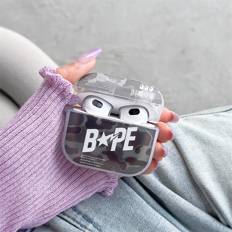 Fashion Bape Trendy Brand TPU Matte Airpods Case Compatible For Airpods ...