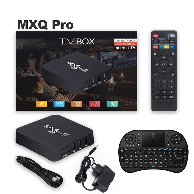 MXQ PRO 5G 4K 8+128GAndroid Ultra HD TV Box + I8 Mini Keyboard 2.4GHz color with Touchpad TV BOX ...