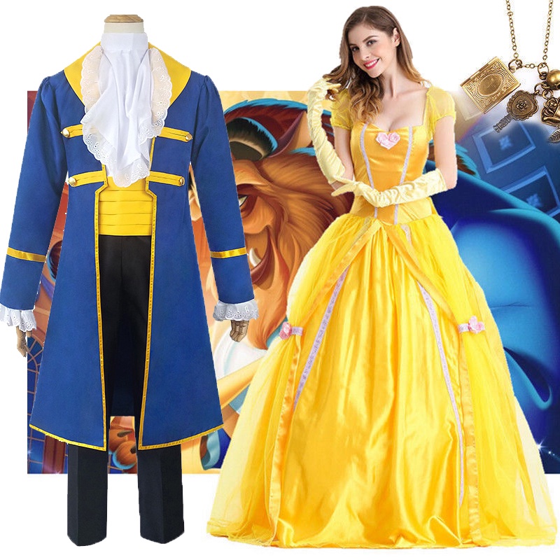 Man Women Beauty And The Beast Prince Adam Cosplay Costume Belle ...