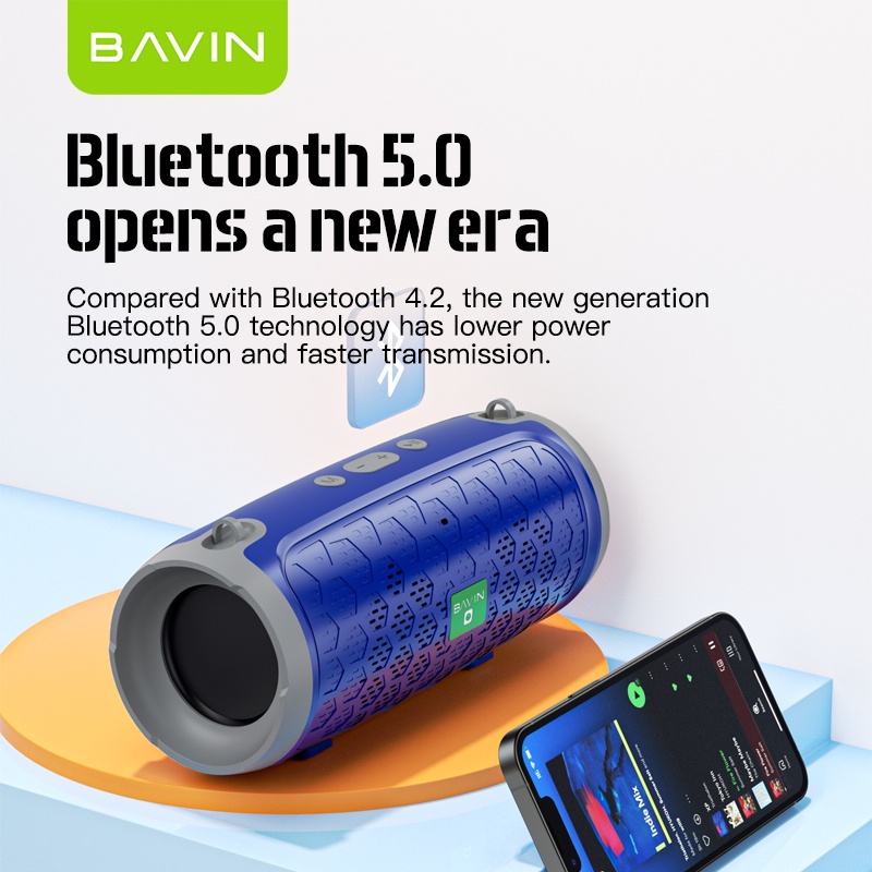 BAVIN J020 Portable Bluetooth Wireless Speaker Hi-Fi Sounds w/ FM Radio ...