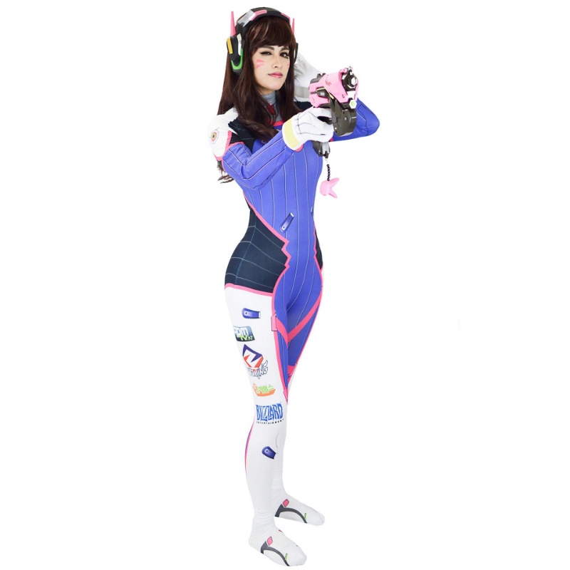 Dva Cosplay Costume Game Female 3D Printing Spandex Halloween Party Wig ...