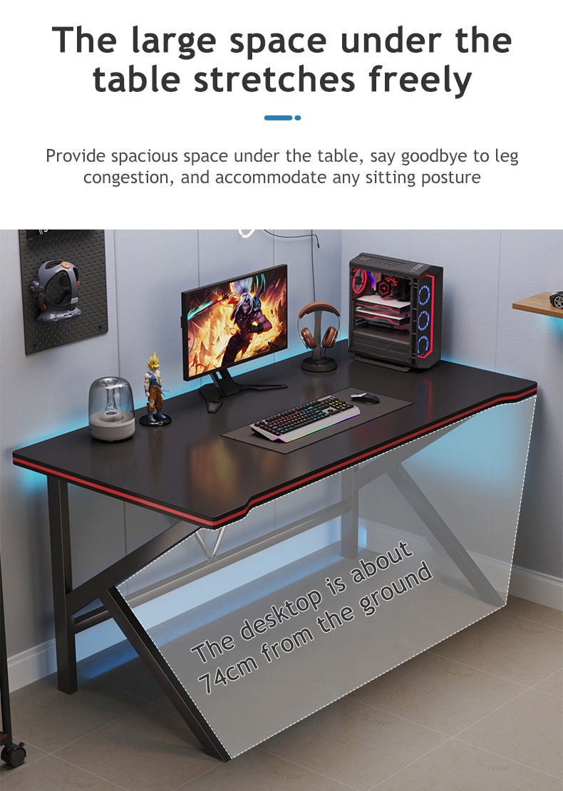 VOVOVA Gaming table 100/120/140cm computer set desk gaming desk table ...